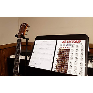 Laminated Guitar Fretboard & Chord Chart - Easy Instructional Poster for Beginner 8.5"x11" | A New Song Music