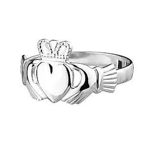 Biddy Murphy Women's Claddagh Maids Ring Made in Ireland Classic Sterling Silver Traditional Claddagh Design Fine Details Made in Co. Dublin by Irish Artisan Jewelers Size 6