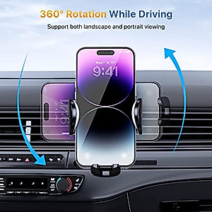 LOTUNY Car Vent Phone Mount for Car, [100% Never Fall] Upgraded Air Vent Clip Car Phone Holder Mount, Cell Phone Holder Car Fit for iPhone 14 13 12 Pro Max, Samsung Galaxy S22 All Phones