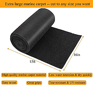 Extra Large Marine Boat Trailer Bunk Carpet (15ft X 16in) - Marine Carpet - Bunk Padding Carpet for Boat Trailers Jet Ski Ramp Garage Dock - Bunk Board Boat Trailer Carpet for Runners