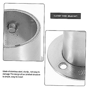 Cabilock 16 Pcs Shower Curtain Rod Base Wardrobe Sockets Curtain Rod Socket Curtain Flange Rod Holder Shower Curtain Holders Boom Stand Washcloth Holder Shower Curtain Pole Socket Towel