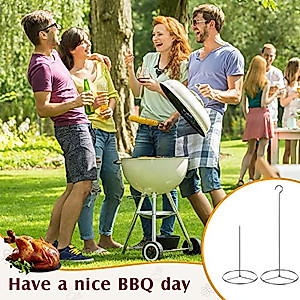 12 Pcs Stainless Steel Vertical Skewer Set Vertical Turkey Hanger Multifunction BBQ Spike Poultry Hanger for Turkey Oven Kebabs Picnic BBQ Dish Easter (4 x 15'' Skewer, 4 x 9'' Spike, 4 x 6.25'' Base)