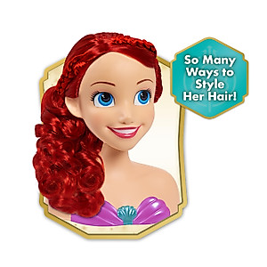 Disney Princess Ariel Styling Head, 14-pieces, Pretend Play, Kids Toys for Ages 3 Up by Just Play