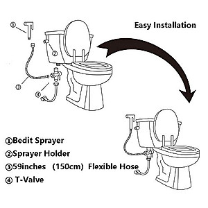 Handheld Bidet Toilet Sprayer，Stainless Steel Bathroom Personal Hygiene Bidet Sprayer Set，Baby Cloth Diaper Sprayer,Shower Sprayer for Pet, Feminine Hygiene