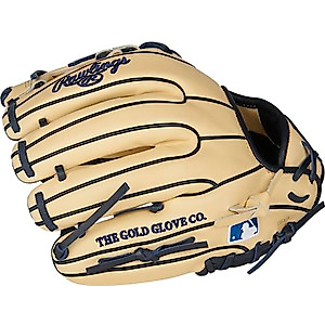 Rawlings | HEART OF THE HIDE Baseball Glove | CONTOUR - Youth Fit | Advanced Break-In | 11.5" | Pro I Web | Right Hand Throw | Camel/Navy