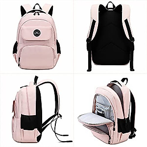 mygreen Laptop Backpack Large Computer Backpack Fits up to 15.6 Inch Laptop Water-Repellent School Travel Backpack Casual Daypack for Business/College/Women/Men Pink