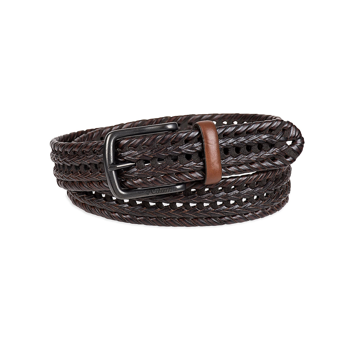 Columbia Men's Braided Belt-Casual Dress with Single Prong Buckle for Jeans Khakis, Tan, Large (38-40)