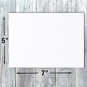 Hamilco 5x7 White Linen Textured Cardstock Paper Blank Index Cards Flat Card Stock 80lb Cover – 50 Pack