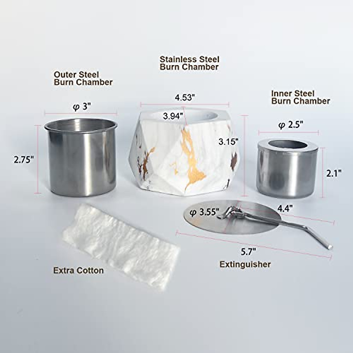 Tabletop Fire Pit Table Top Firepit Portable Mini Fire Pit Concrete Table Top Fireplace Fire Bowl Alcohol Ethanol Fueled Rubbing Smokeless Indoor Outdoor with Stainless Steel Burn Cups of GZGNEEVL