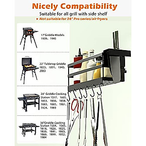 SHAPON Upgraded Griddle Caddy for 28" & 36" Blackstone Griddle Accessories Organizer for Clean & Organized Workspace Easy Install No Drill BBQ Griddle Accessories Storage Box Space Saving