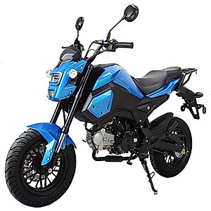 HHH 125cc Motorcycle Bike Vader 125 Dual Bike 125cc Scooter Gas Bike Adult Street Bike Street Motorcycle Big Headlights (Blue) (Factory Packaged)