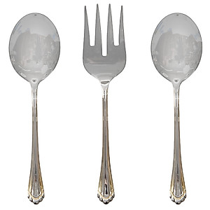 Venezia Collection 75-Pc Luxury Flatware Set for 12 w/Storage Case 24K Gold Premium Dining Cutlery Service - 18/10 Surgical Stainless Steel Silverware Hostess Serving Set in a Chest