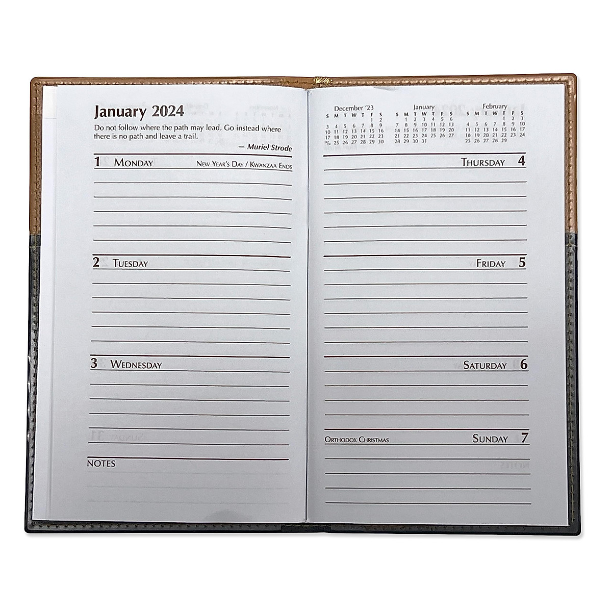 BookFactory 2024 Weekly Pocket Calendar/2024 Weekly Calendar/2024 Planner Calendar/Weekly Agenda Organizer - Calendar with Notepad (CAL-2024-POCKET(Organizer))