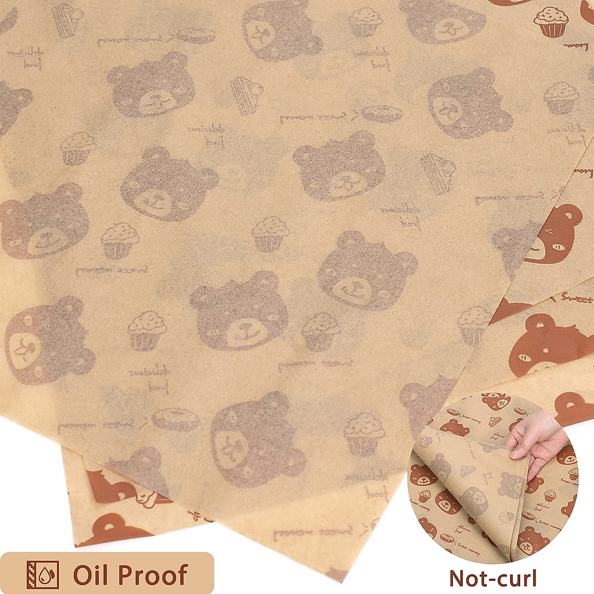 100Pcs Wax Paper Sheets for Food, Parchment Paper, Sandwich Wrapping Paper, Basket Liners Food Picnic Paper Deli Wrapping Sheets, 12 x 12 In