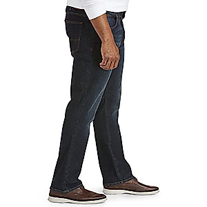 Lee Men's Big & Tall Extreme Motion Relaxed Straight Jean Black 44W x 32L