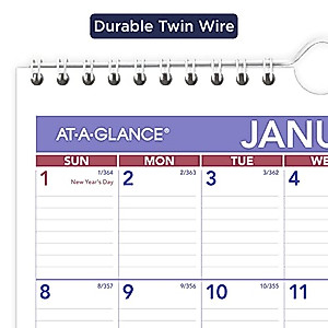 AT-A-GLANCE 2023 Wall Calendar, 8" x 11", Small, Ruled Blocks, Spiral Bound, Monthly (PM128)