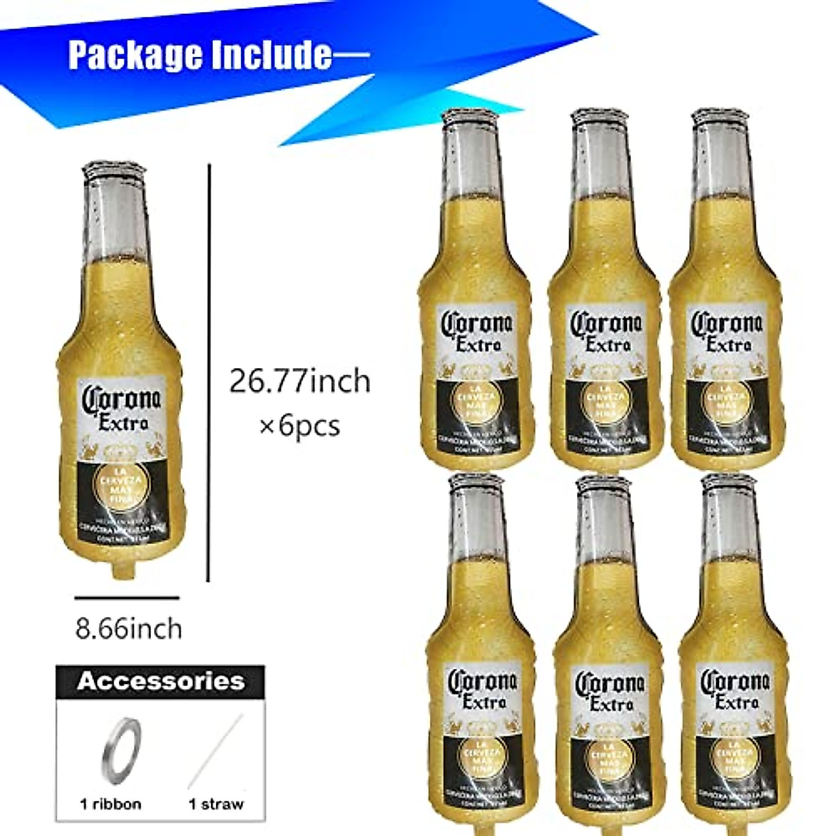 6PCS huge Corona Beer bottle Balloons.beer party decoration for man.corona beer balloon for birthday party decorations.thday part