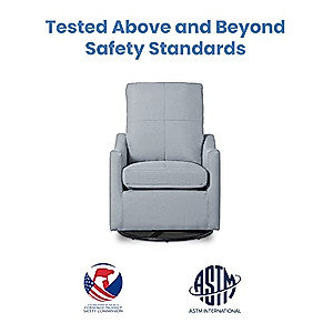 Delta Children Kenwood Glider Swivel Rocker Chair, Light Blue