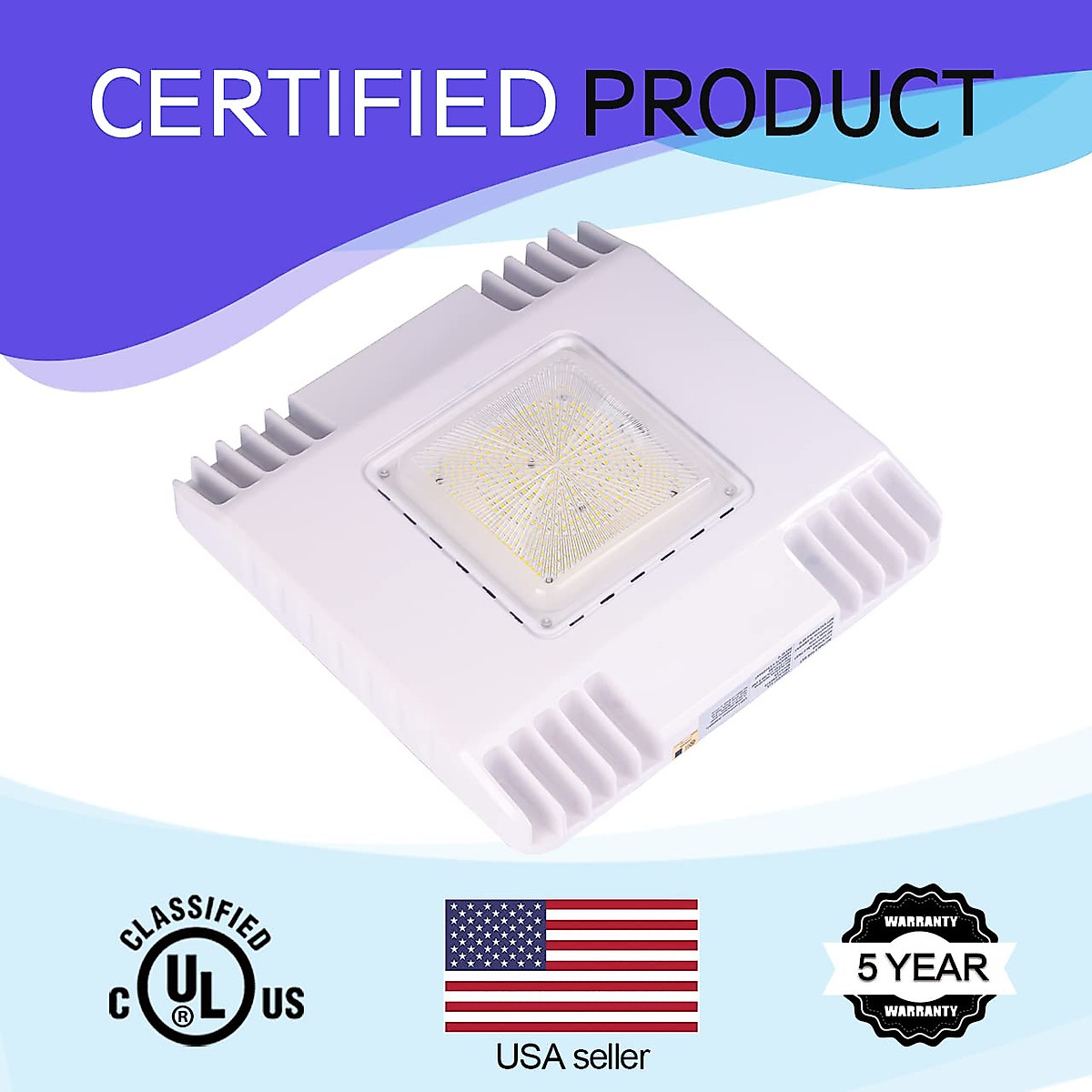 4 Pack HOLDWILL LED Canopy Lights 150w 21000lm 5700K 750W HID/MH Equivalent,Die Cast Aluminum Waterproof IP65 Daylight White Canopy for Outdoor Gas Station Warehouse Store Workshop Lighting