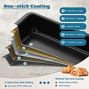 AmDONGKING Baking Loaf Pans, Nonstick Carbon Steel Bread, Cake, Brownies, Pie Pan, Kitchen Bakeware, 2-Pack, 6.1" & 9.5"