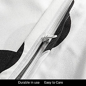 NTBAY Microfiber Twin Duvet Cover Set, 2 Pieces Ultra Soft Polka Dots Printed Comforter Cover Set with Zipper Closure and Corner Ties, Black and White