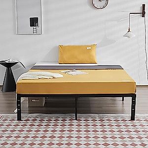Volowoo Metal Bed Frame,Simple Metal Platform Bed Frame, Storage Space Under The Bed Heavy Duty Frame Bed, Durable Bed Frame, Suitable for Bedroom (Bed Height 14", Queen)