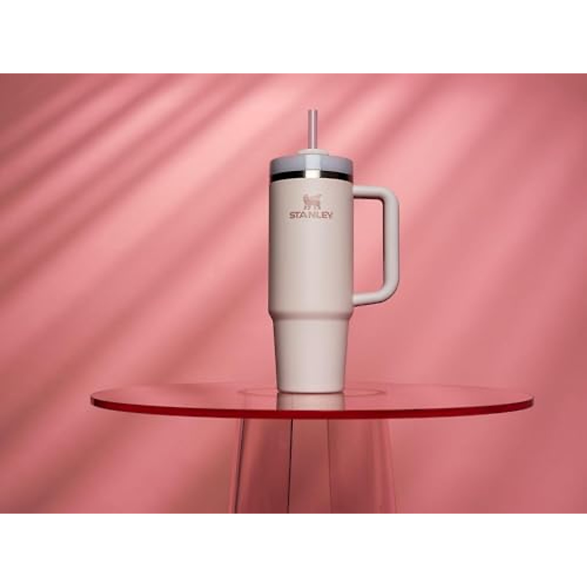 Stanley Quencher H2.0 FlowState Stainless Steel Vacuum Insulated Tumbler with Lid and Straw for Water, Iced Tea or Coffee, Smoothie and More, Rose Quartz 2.0, 30 OZ / 0.89 L