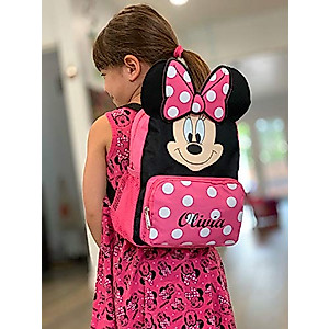 KishKesh Personalization Personalized Minnie Mouse 10 Inch Mini Backpack with 3D Ears