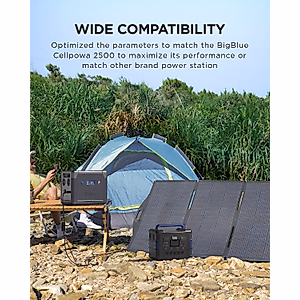 ETFE Solar Panels 400 Watts, BigBlue SolarPowa 400 Portable Solar Charger with Kickstands and MC-4(51.3V/7.8A), IP68 Waterproof, Charge Fast Cellpowa 2500 Power Station for Camping, RV Off Grid System