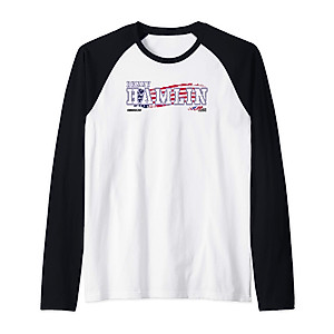 NASCAR - Denny Hamlin - Knockout Flag Raglan Baseball Tee