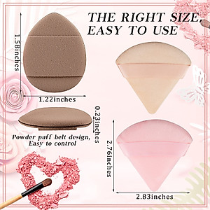 Mini Powder Puff Face Triangle Makeup Puff Finger Soft Makeup Puff Setting Sponge Mineral Powder for Mineral Powder Loose Powder Body Powder Cosmetic Foundation(Pink, Nude)