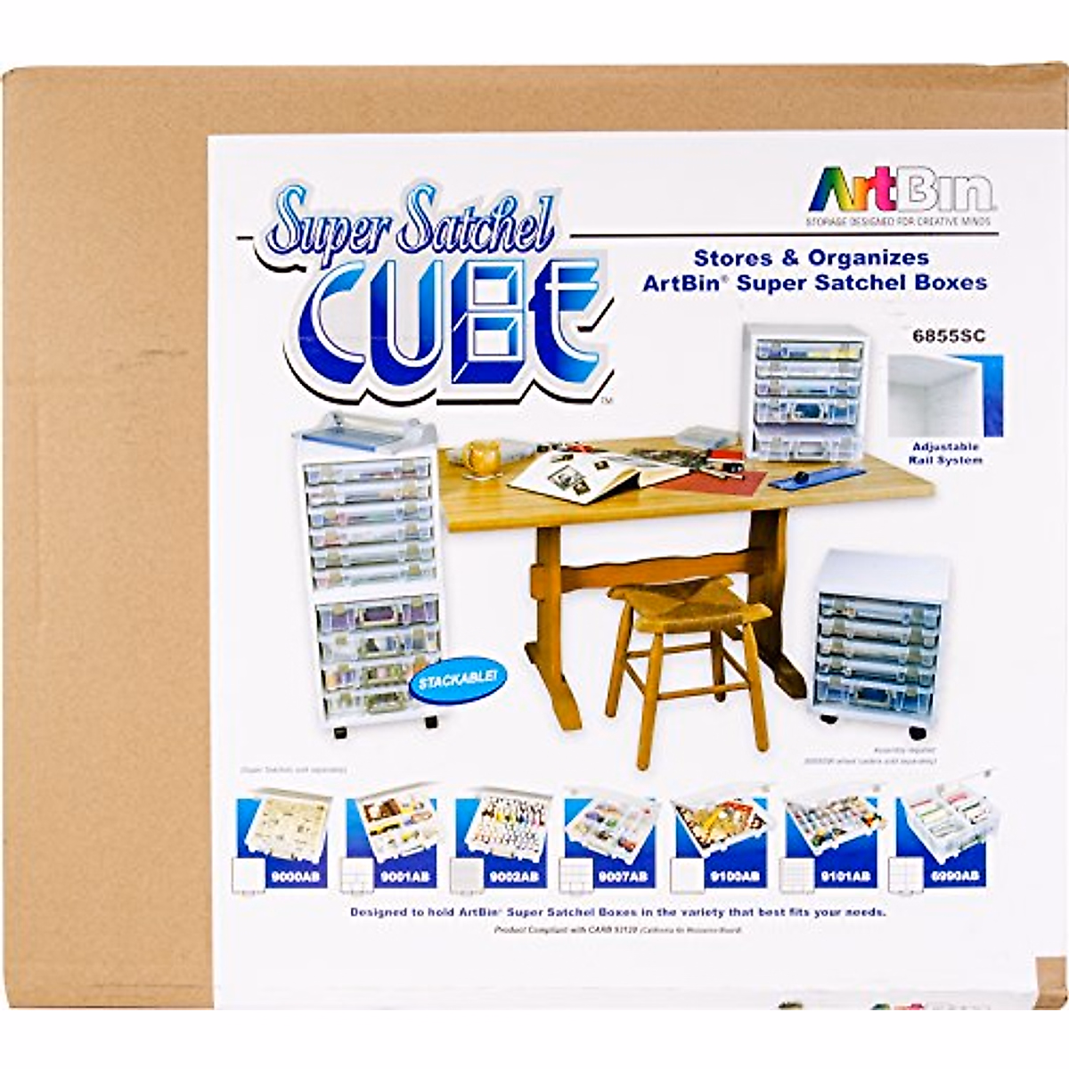 Art Bin Super Satchel Cube - Empty-15.5'x16.75'x15.625' White Fob: Mi