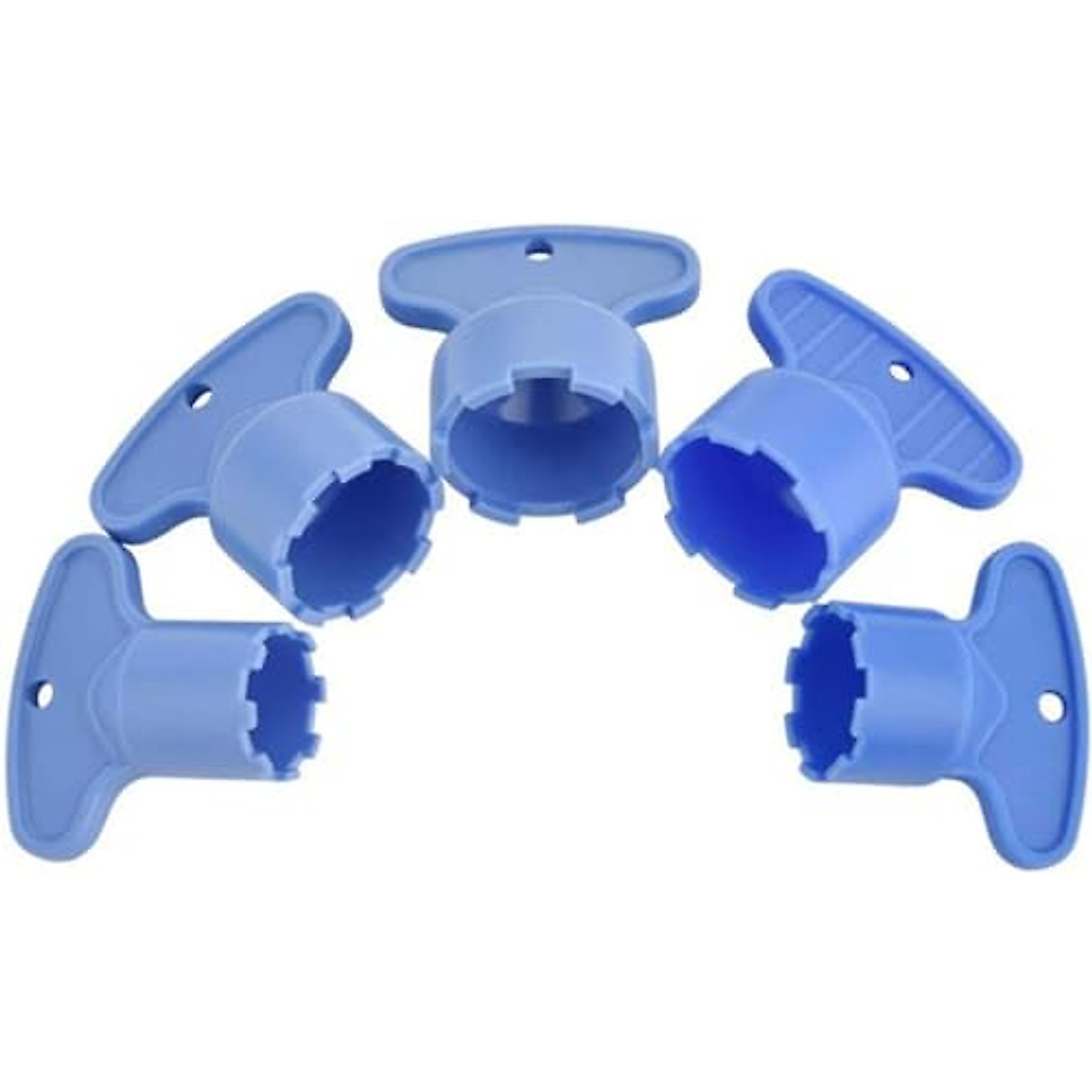 5 Pcs Blue 2.2GPM Cache Faucet Aerator Key with 5 Pieces Faucet Aerator Removal Wrench Tool Kitchen Sink Aerators Practical Design, As shown