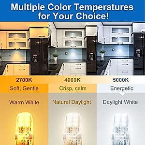 winshine G4 LED Bulb 12V AC/DC, 5000K Daylight, 20/35W Halogen Equivalent, Bi-pin Base LED Landscape Light Bulbs, 2W T3 JC Type Light Bulbs For Under Cabinet, Counter, 360° CRI85+ Non-dimmable 10 Pack