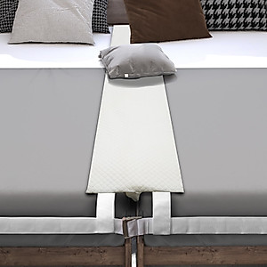 Bed Bridge Twin to King Converter Kit 12 Inch, Split King Gap Filler Mattress Bed Connector, One-Piece Foam with Detachable Cover for Stayover, Family, Vacation Rentals