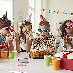 LucyPhy 2 Pack Thumbs up Cell Phone Holder, Adjustable Silicone Tablet Stand, Multi Colors Portable Desktop OK Stands Compatible for Smart Phones iPhone iPad Mini Huawei Samsung (White and Pink)