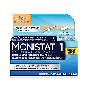 MONISTAT 1-Dose Yeast Infection Treatment For Women, 1 Ovule Insert & External Itch Cream