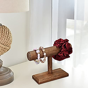 MOOCA 2 Pcs Wooden Jewelry Display Stand, Bracelet Watch Holder Display for Store, 7.9 W x 2.9 D x 5.5 H in, Brown Color