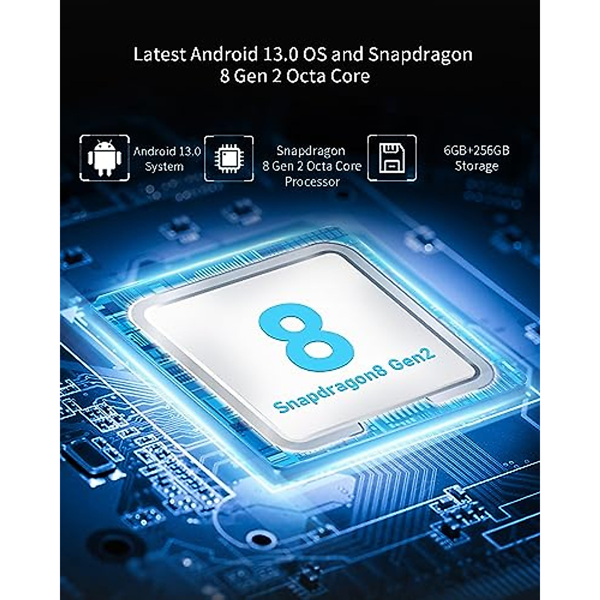 ExAchat M13 Pro 5G Unlocked Smartphone, 7.3" Large Screen Android 13 Phone 6GB+256GB 108MP 7300mAh Dual SIM Cell Phone 5G Fingerprint/Face ID