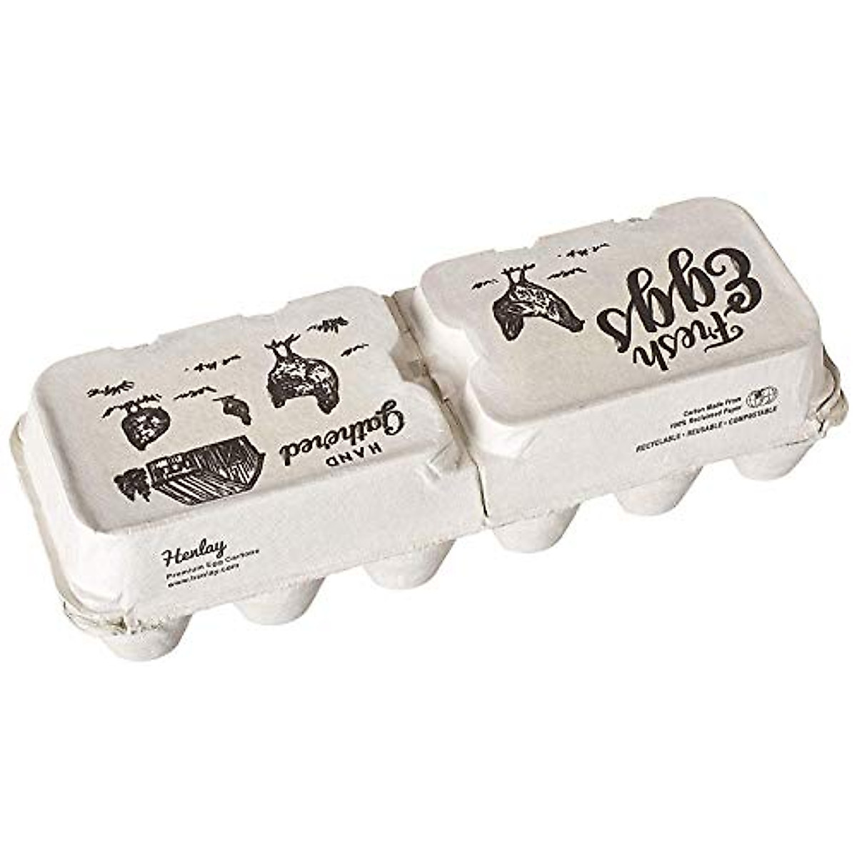 Half Dozen Empty Egg Cartons- 15 Full Dozen Can Split to 30 Half Dozen Size Cartons- Securely Holds 6 or 12 Extra Large Eggs