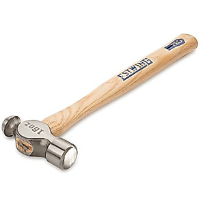 ESTWING Ball Peen Hammer - 16 oz Metalworking Tool with Forged Steel Head & Hickory Wood Handle - MRW16BP