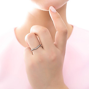 BERRICLE Sterling Silver 3-Stone Wedding Engagement Rings Round Cubic Zirconia CZ Ring Set for Women, Rhodium Plated Size 8.5