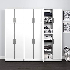 Prepac Elite 2 Door Stackable Wall Mounted Storage Cabinet, 16" D x 32" W x 24" H, White