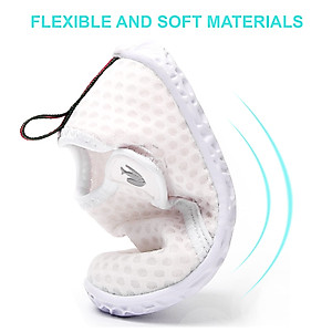 JIASUQI Baby Girls Boys Summer Water Skin Shoes Beach Sandals for Pool Surf Water Aerobics Dot White 12-18 Months