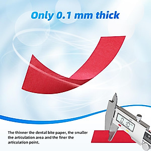 Dental Articulating Paper 300 PCS, Plastic Dispenser Blue 100 Micron Bite Articulating Paper & Film Doubled Side - 55 x 18 x 0.1mm - 12 Months Warranty