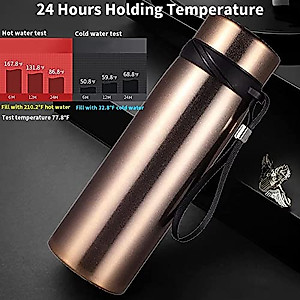 21 Oz Coffee thermos, Smart Coffee bottle, LED Temperature Display Tea Infuser Bottle, Sports Water Bottle, Double Wall Vacuum Insulated Water Bottle, Stay Hot or Cold for 24 Hours