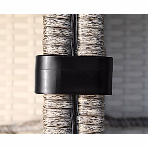 Century Modern Outdoor Marina Collection Patio Sofa Set, All Weather Wicker Rattan Outdoor Seating Aluminium Frame Resort Grade Furniture with Cushioned Seat by 2 Piece [CM-4900] (Club Chair)