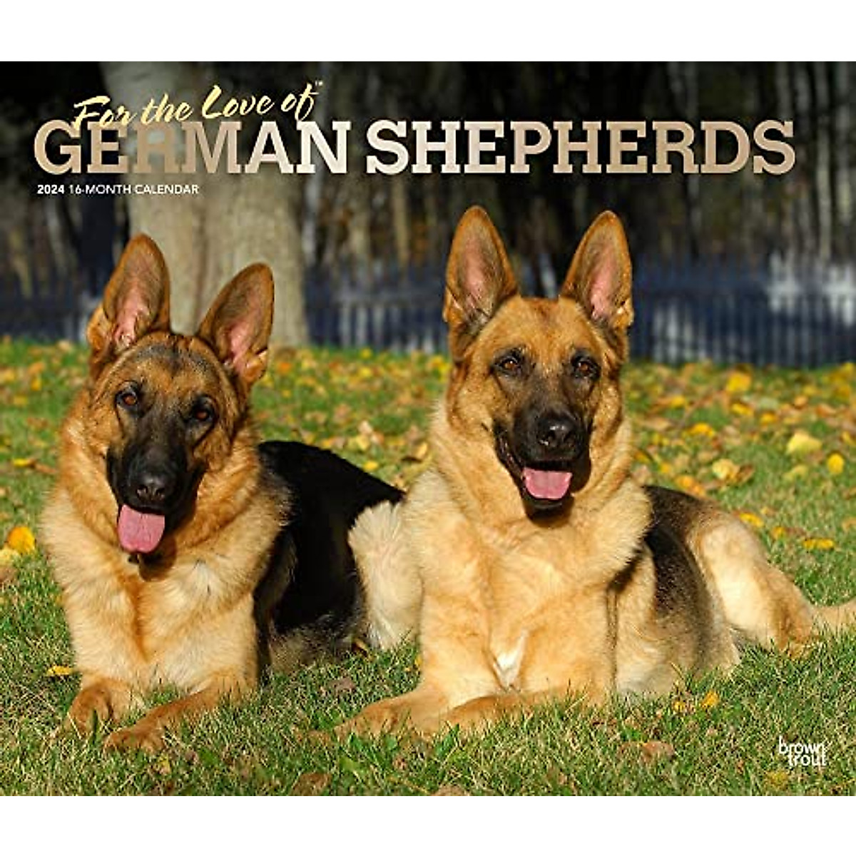 For the Love of German Shepherds | 2024 14 x 24 Inch Monthly Deluxe Wall Calendar | Foil Stamped Cover | BrownTrout | Animal Dog Breeds