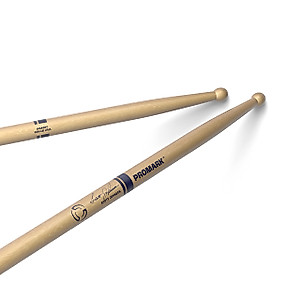 ProMark Scott Johnson Hickory Signature Marching Snare Drum Sticks - FireGrain For Playing Harder, Longer - No Excess Vibration - Lacquer Finish, Large Round Tip, Hickory Wood - 1 Pair