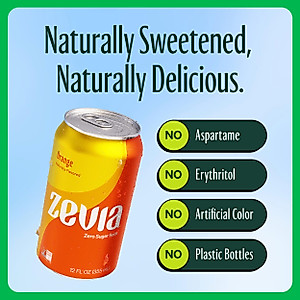 Zevia Zero Sugar Soda, Rainbow Variety Pack, 12 oz Cans (24-Pack) – Naturally Sweetened, Zero Calorie Sugar Free Soda - Non-GMO Project Verified, Gluten-Free, Vegan